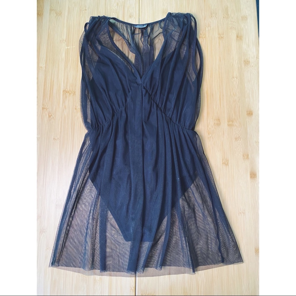 Tulle Overlay Bodysuit - Gem